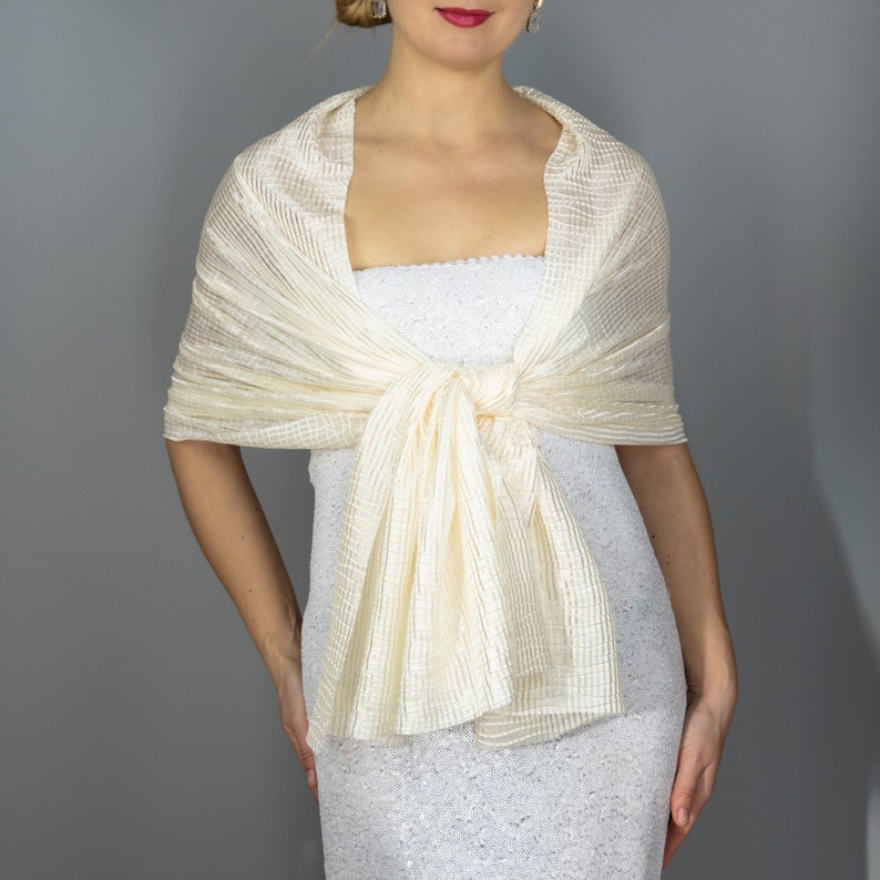 Luxury Ivory Cream Stretch Wrap Shawl Bolero Shrug Wedding | Etsy