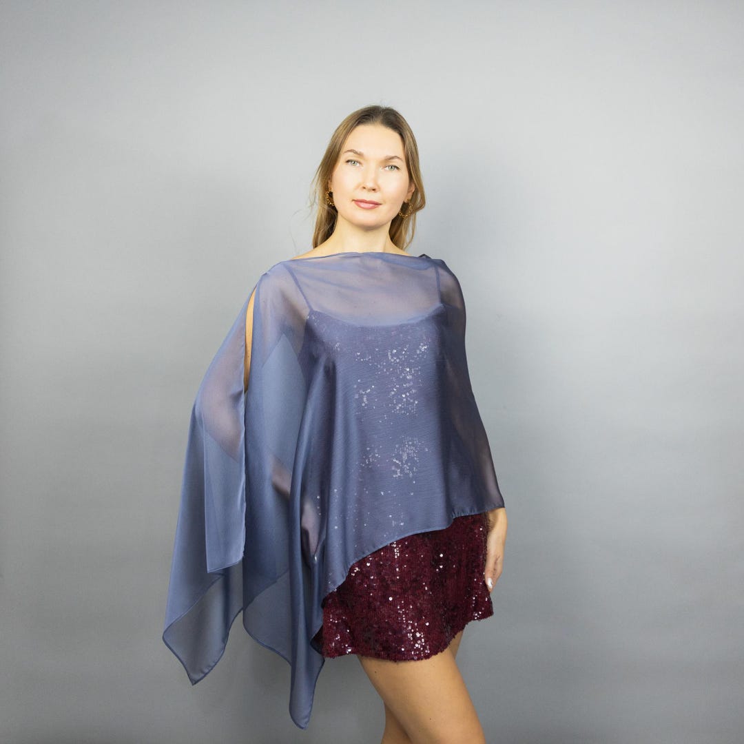 Steel Blue Capelet Steel Blue Shrug Greek Style Wrap Sheer Greek Cape ...