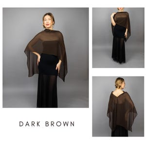 Brown Capelet Brown Shrug Dark Brown Greek Style Wrap Sheer Greek Cape ...