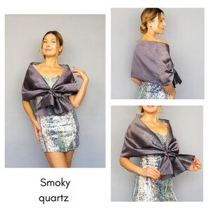 Silver Grey Organza Wrap Silver Pull Through Wrap Shawl Silver Grey ...