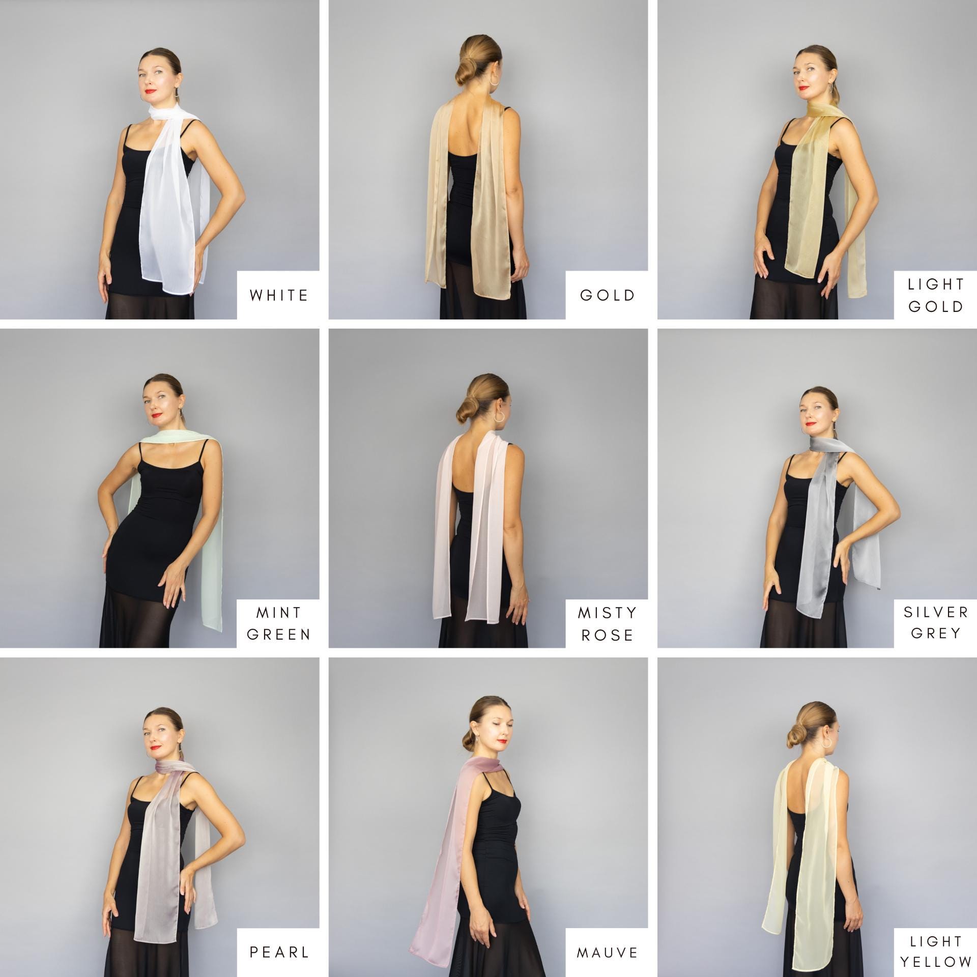 Pistacho Scarf Long Chiffon Scarf Neck Scarf Flowy Sheer Scarf Light ...