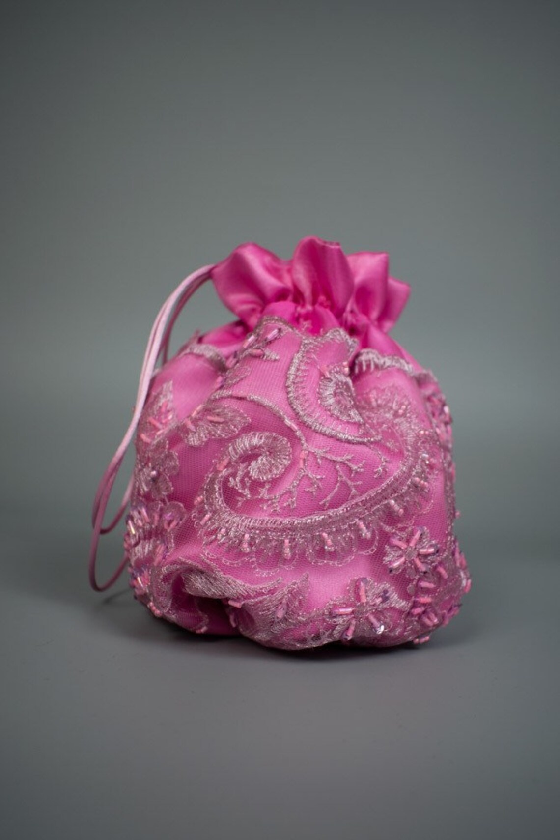 Gorgeous Lace Embroidered Bag Purse Wristlet Pink Mauve Money Bag ...