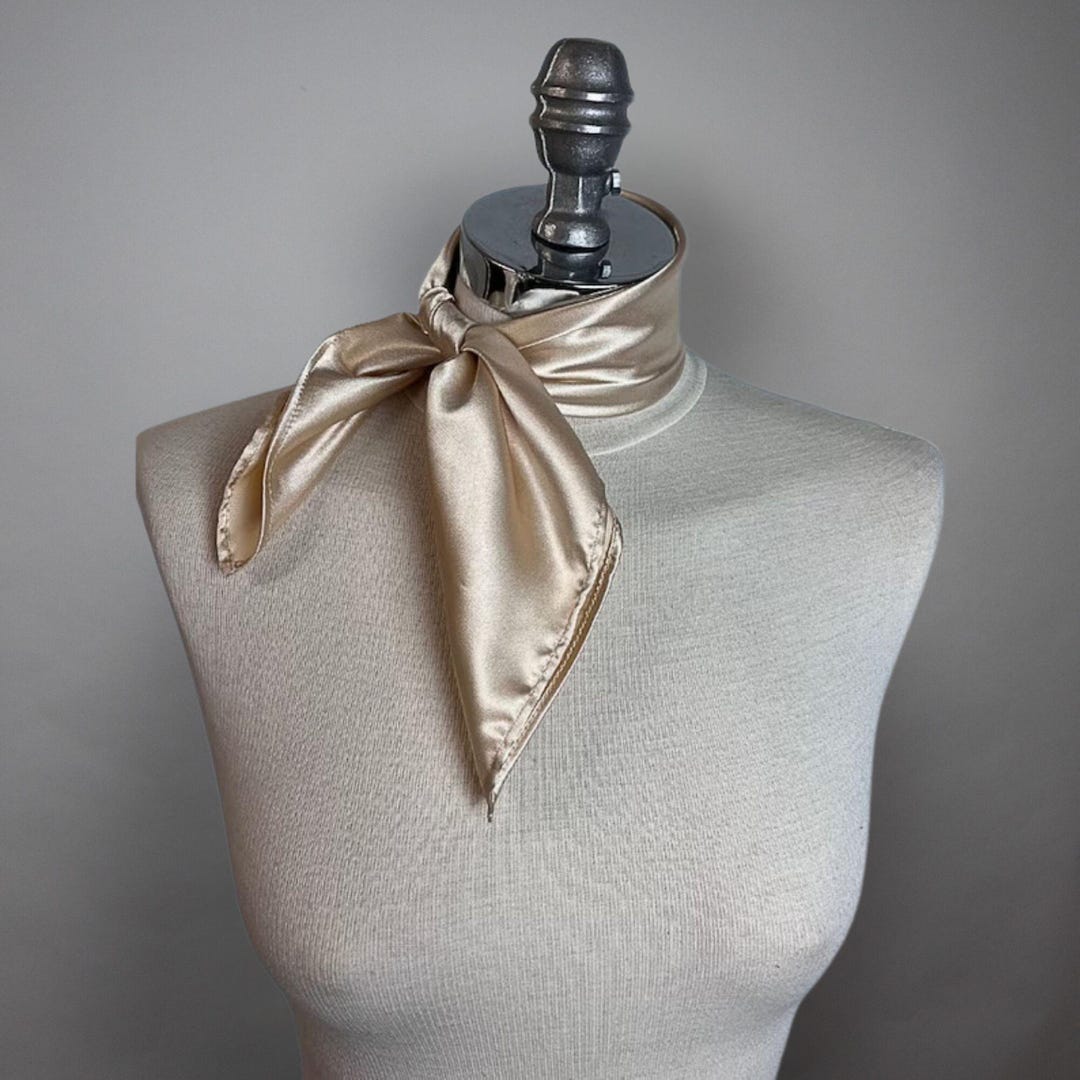 Satin Neck Scarf, Beige Scarf, Various Colors Scarf, Beige Neck Tie ...