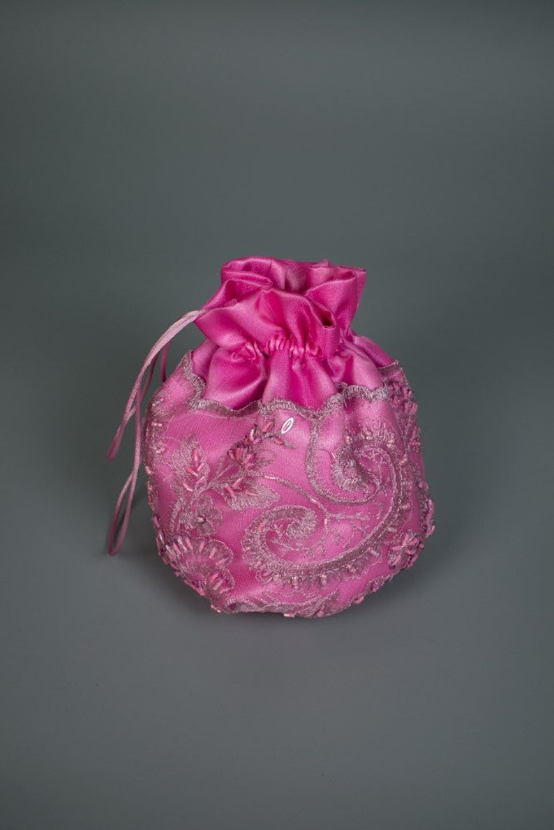 Gorgeous Lace Embroidered Bag Purse Wristlet Pink Mauve Money Bag ...