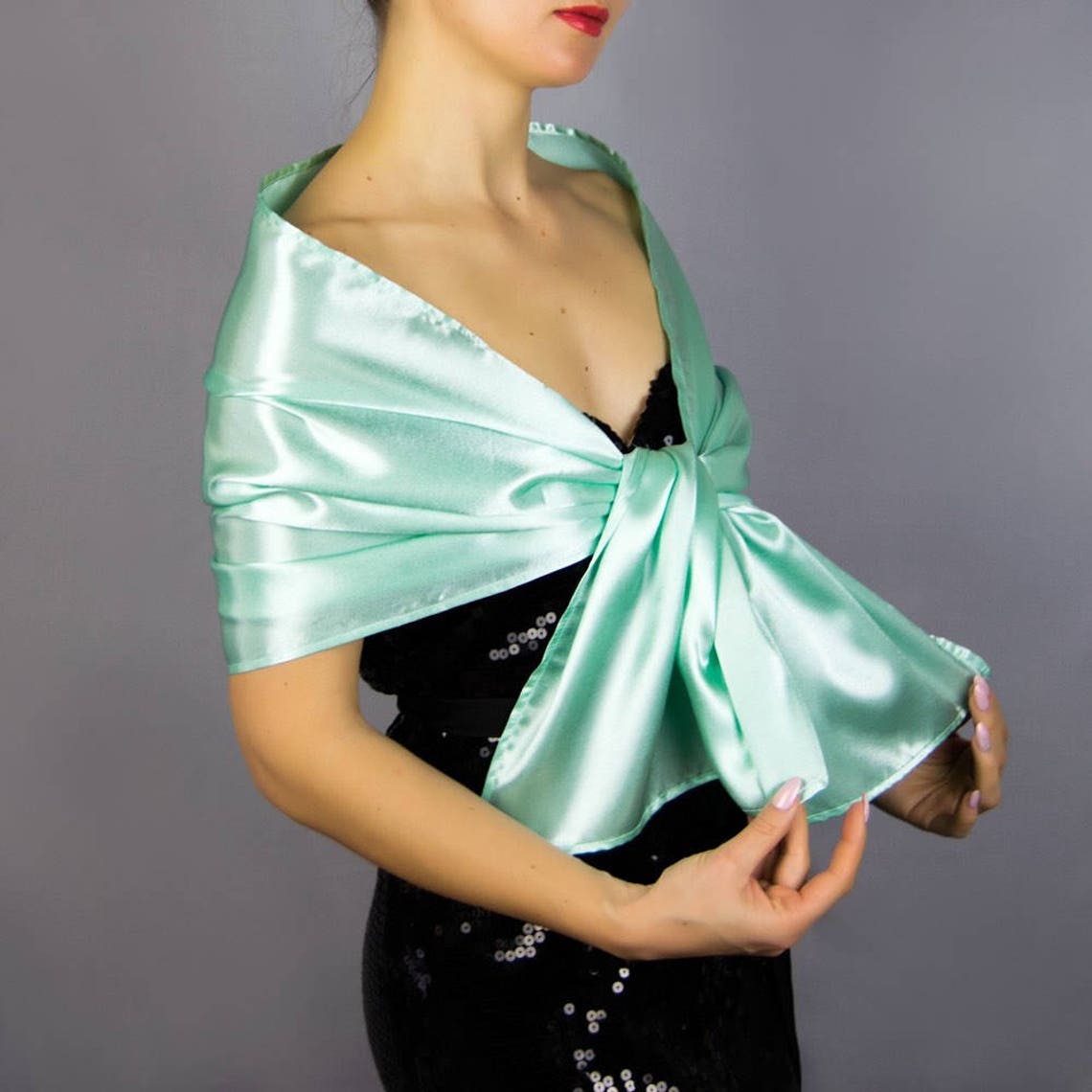 Mint Turquoise Green Wrap Shawl Bolero Shrug Spring Summer | Etsy