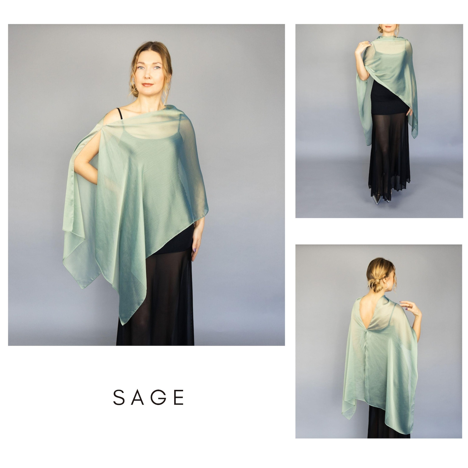 Sage Green Capelet Sage Green Shrug Green Greek Style Wrap Sheer Greek ...