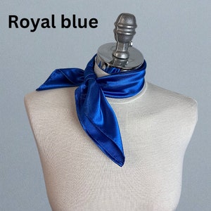 Satin Neck Scarf, Royal Blue Scarf, Various Colors Scarf, Blue Neck Tie ...