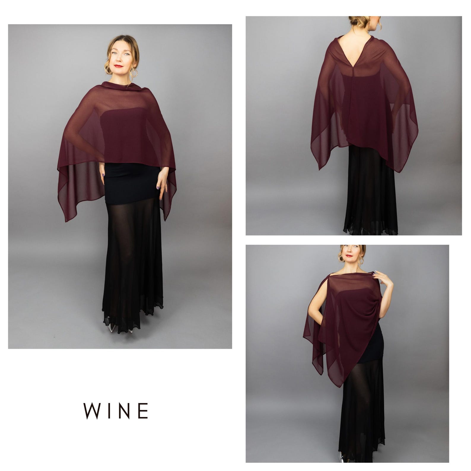 Wine Capelet Wine Shrug Wine Greek Style Wrap Sheer Greek Cape Sheer ...
