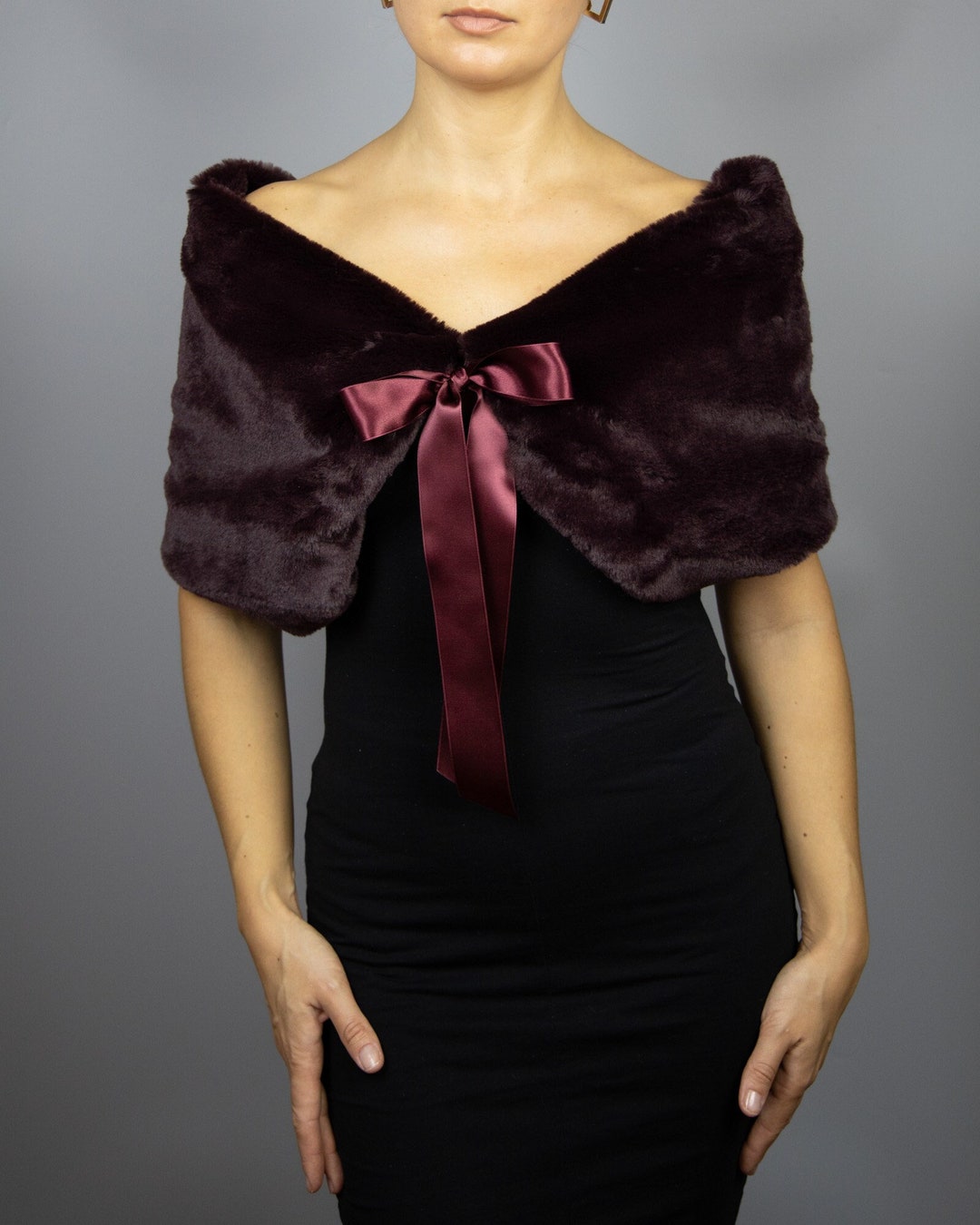 Luxury Fake Fur, Fur Imitation Faux Fur Wrap Shawl Shrug Fuchsia ...