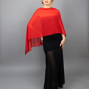 Red Capelet Red Shrug Red Greek Style Wrap Sheer Greek Cape Sheer Scarf ...