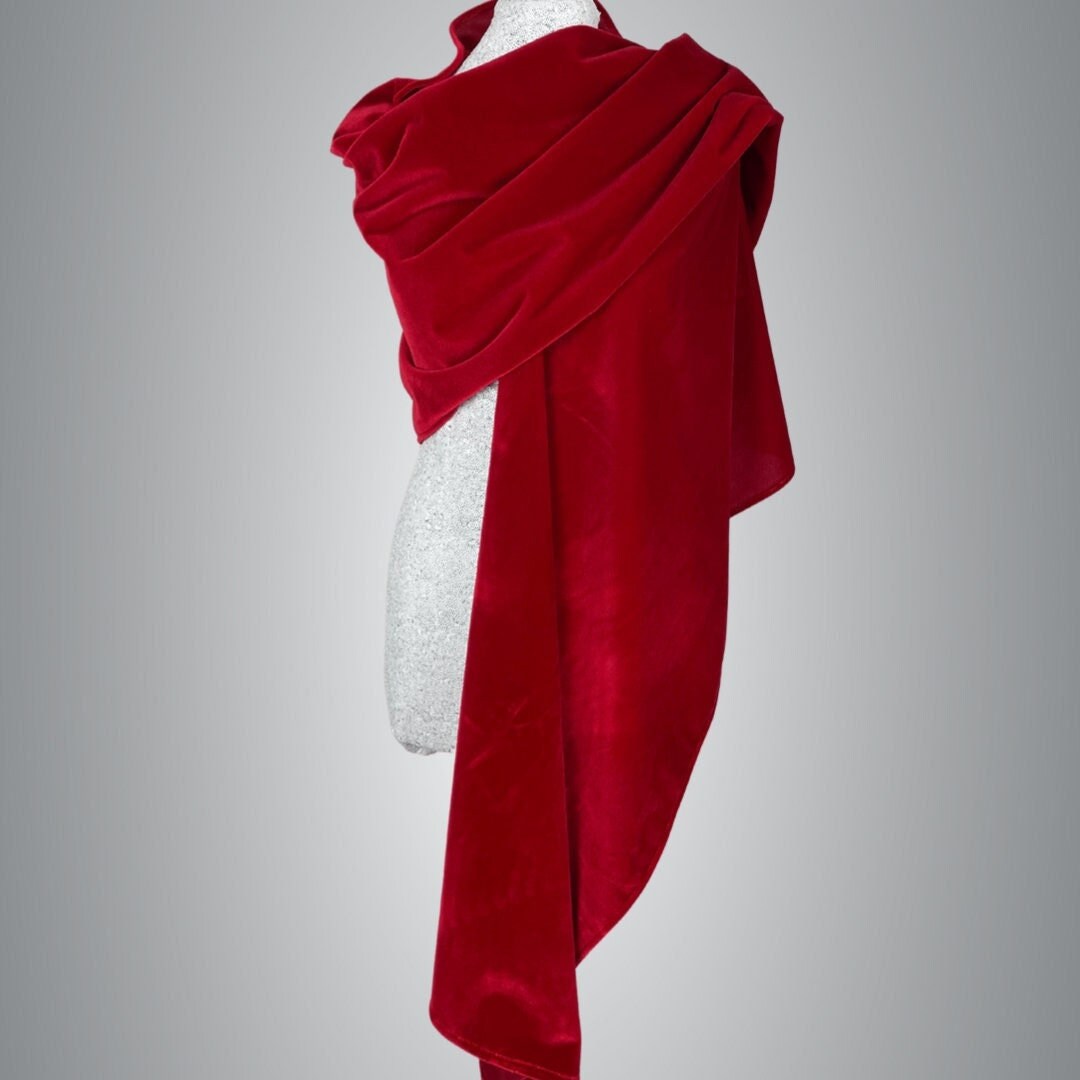 Red Velvet Wrap Shawl Bolero Winter Wedding Shrug, Warm Bridal Wrap ...