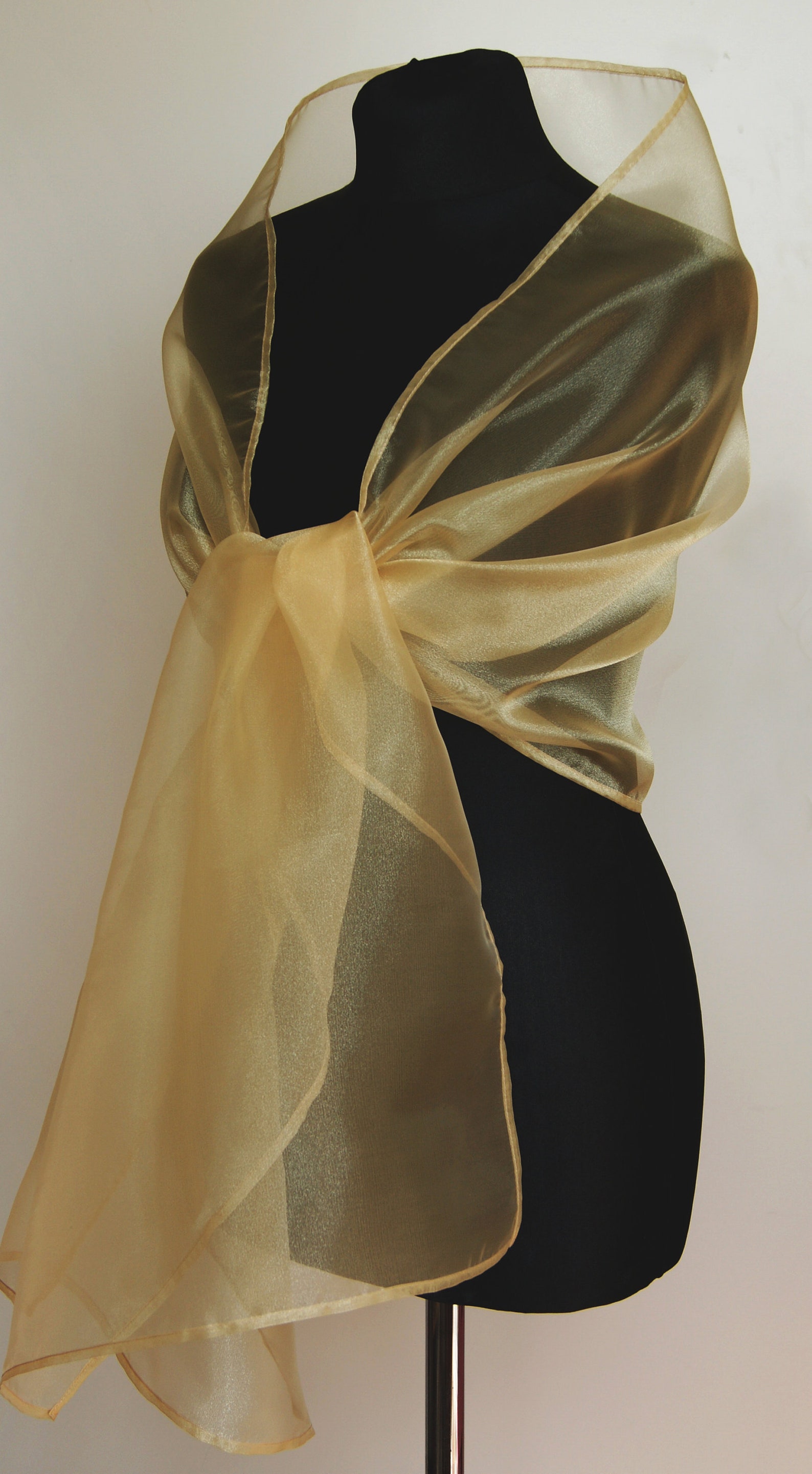 Organza Golden Gold Color Wrap Shawl Bolero Winter Wedding | Etsy