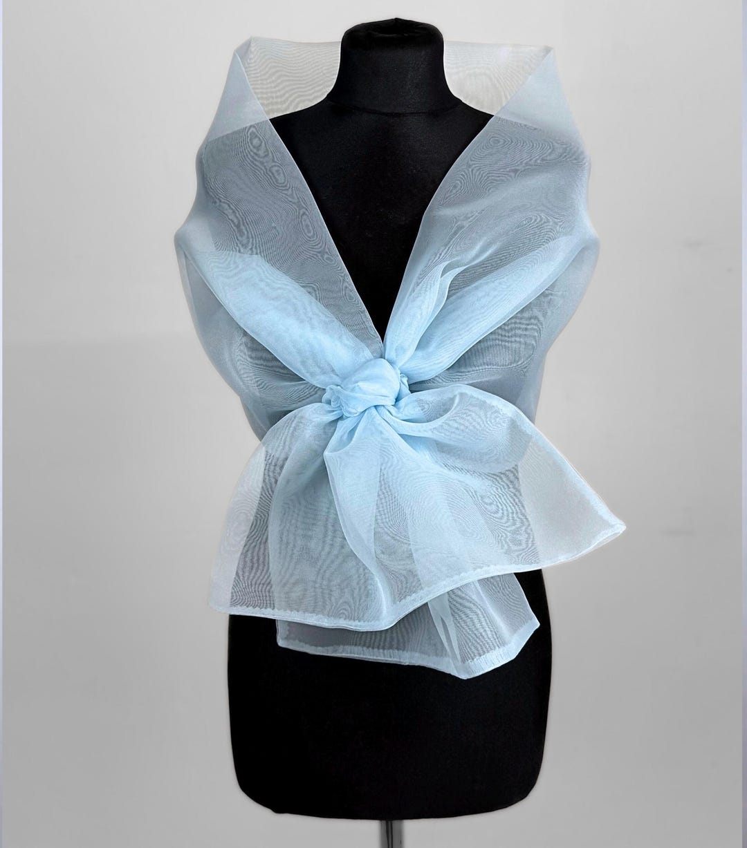 Light Blue Organza Wrap Blue Pull Through Wrap Light Blue Shawl Blue ...
