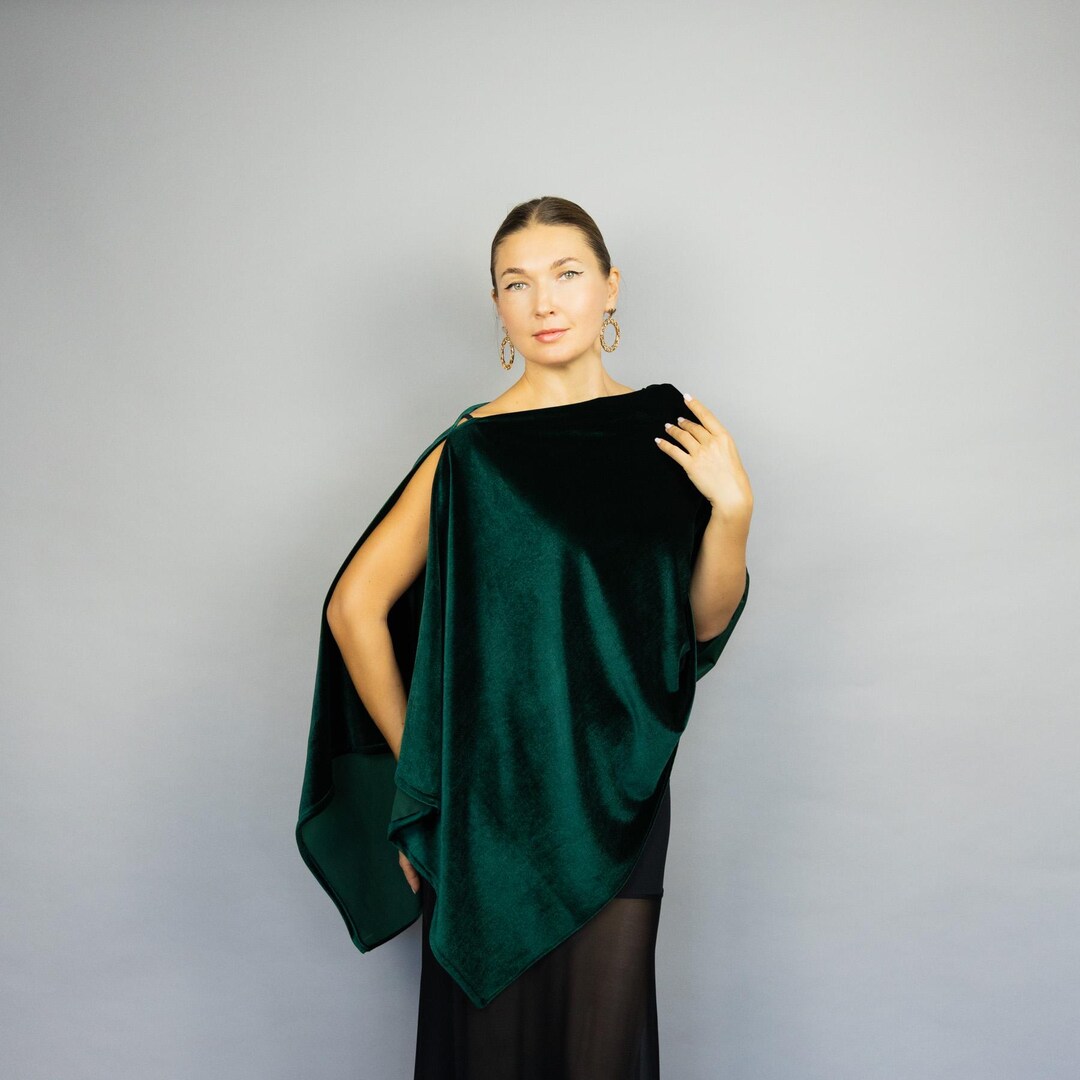 Green Velvet Wrap Green Velvet Cape Green Velvet Shrug Velvet ...
