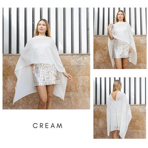 White Capelet White Shrug White Greek Style Wrap Sheer Greek Cape Sheer ...