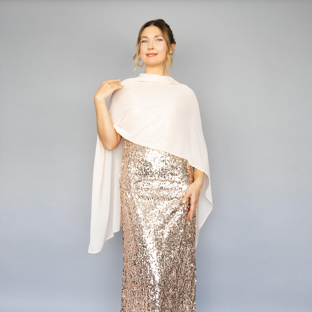Light Peach Capelet Light Peach Shrug Pink Greek Style Wrap Sheer Greek ...