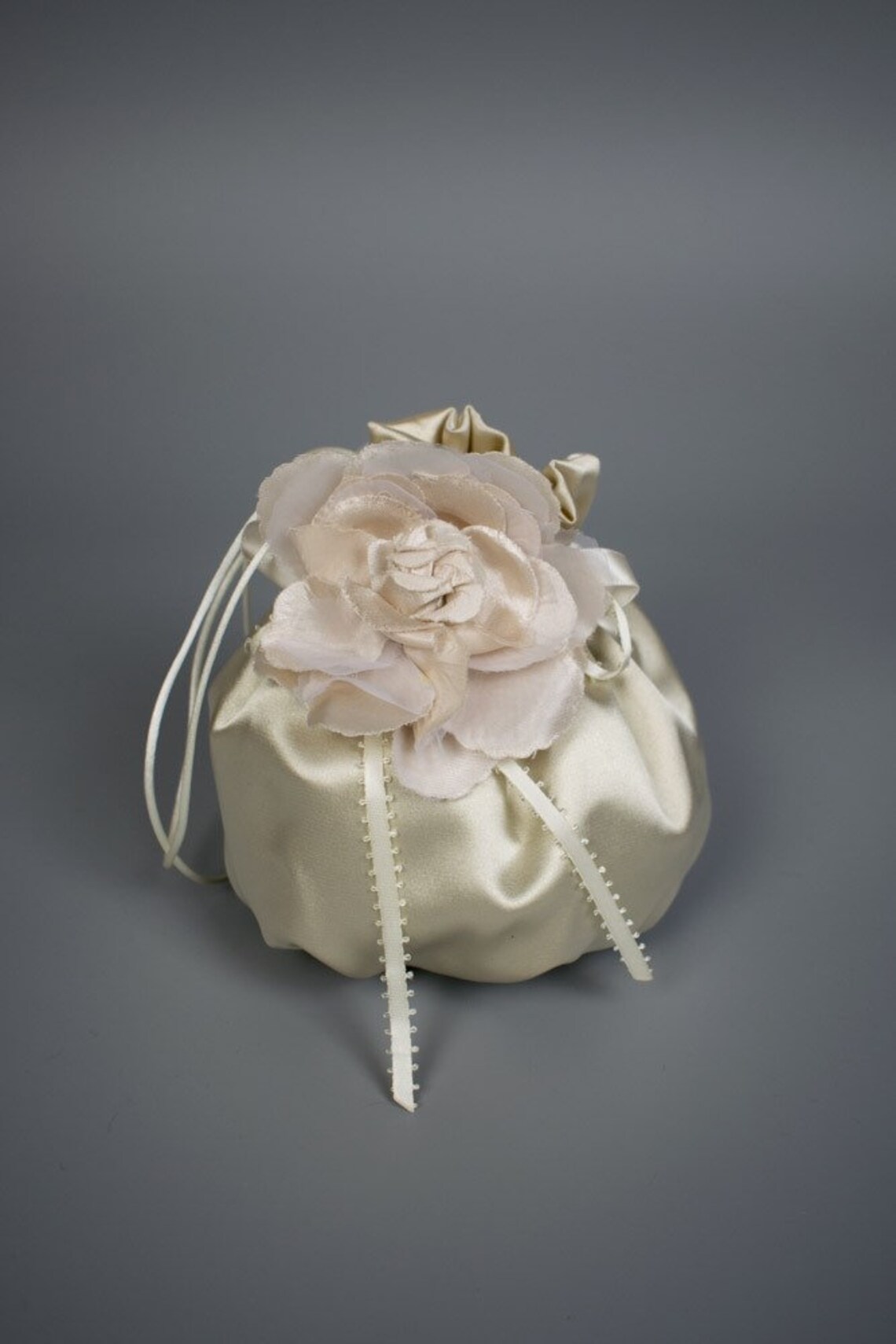 Satin Bag Purse Champagne Beige Ecru for Your Wedding or Communion ...