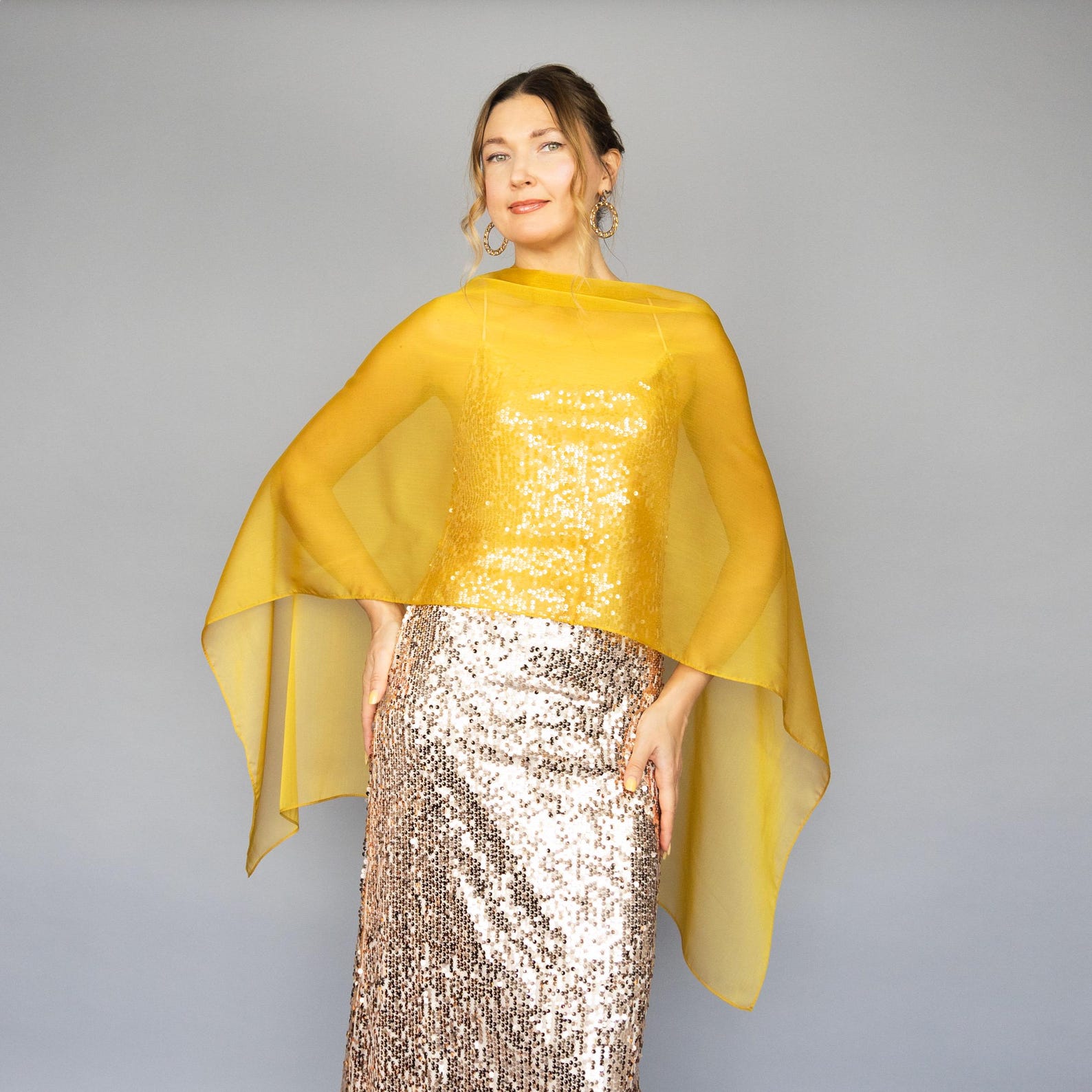 Mustard Gold Capelet Yellow Sheer Wrap Mustard Gold Greek Style Wrap ...