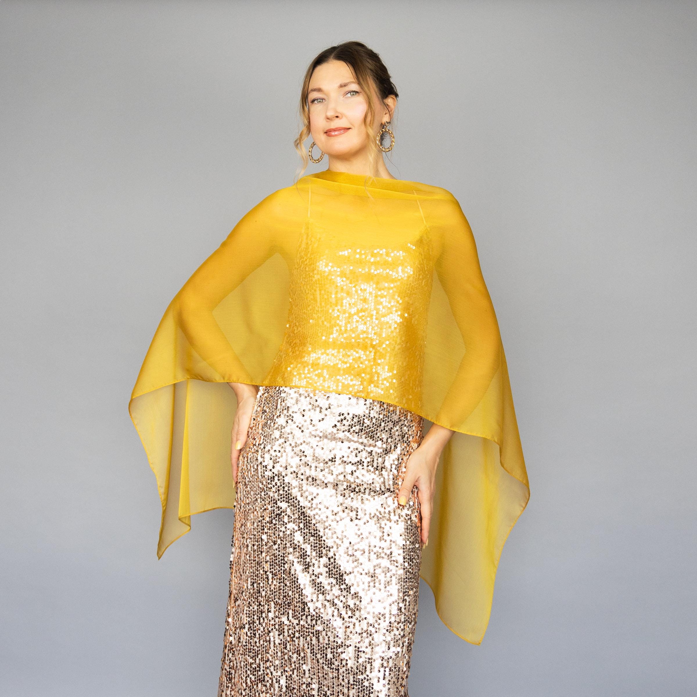 Mustard Gold Capelet Yellow Sheer Wrap Mustard Gold Greek Style Wrap ...