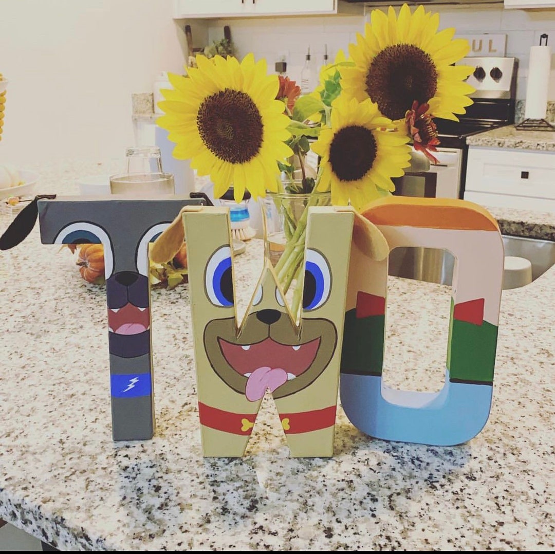 Puppy Dog Pals Inspired Painted Letters, Character Letters, Custom Name ...