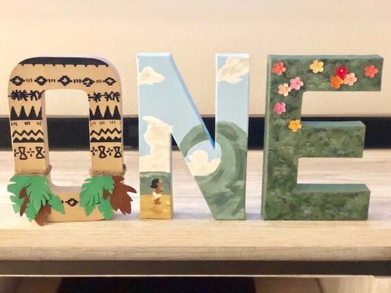 Moana Inspired Painted Letters Character Letters Custom | Etsy