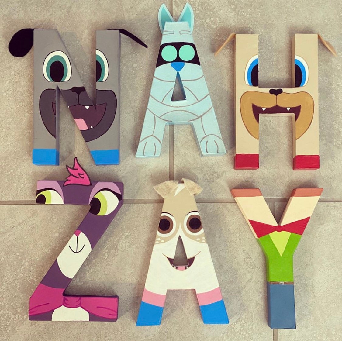 Puppy Dog Pals Inspired Painted Letters Character Letters | Etsy