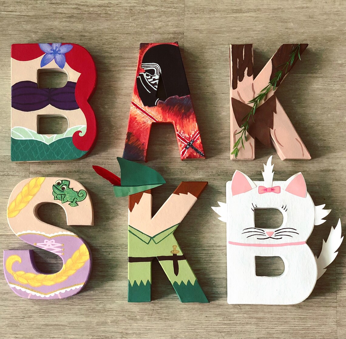 Disney Inspired Painted Letters Custom Character Letters | Etsy