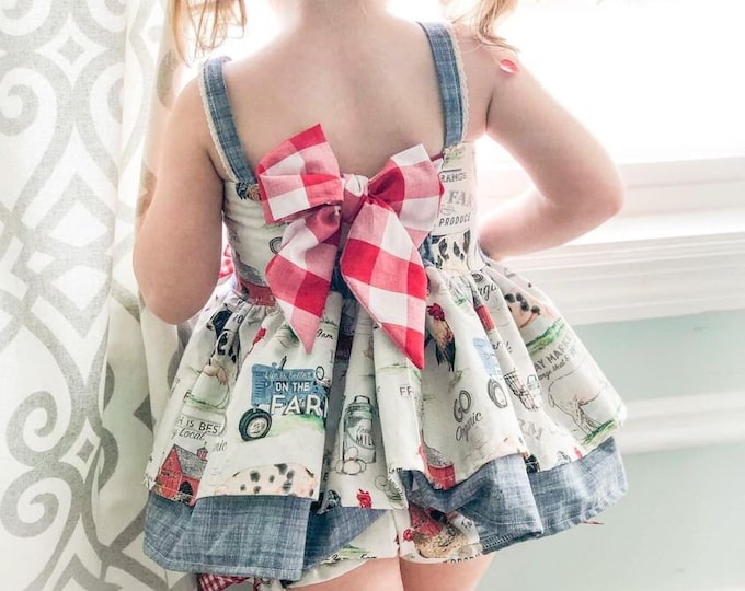 Farm Dress, Cow Dress, Moo I Am Two Dress, Farm Birthday Dress, Pig ...