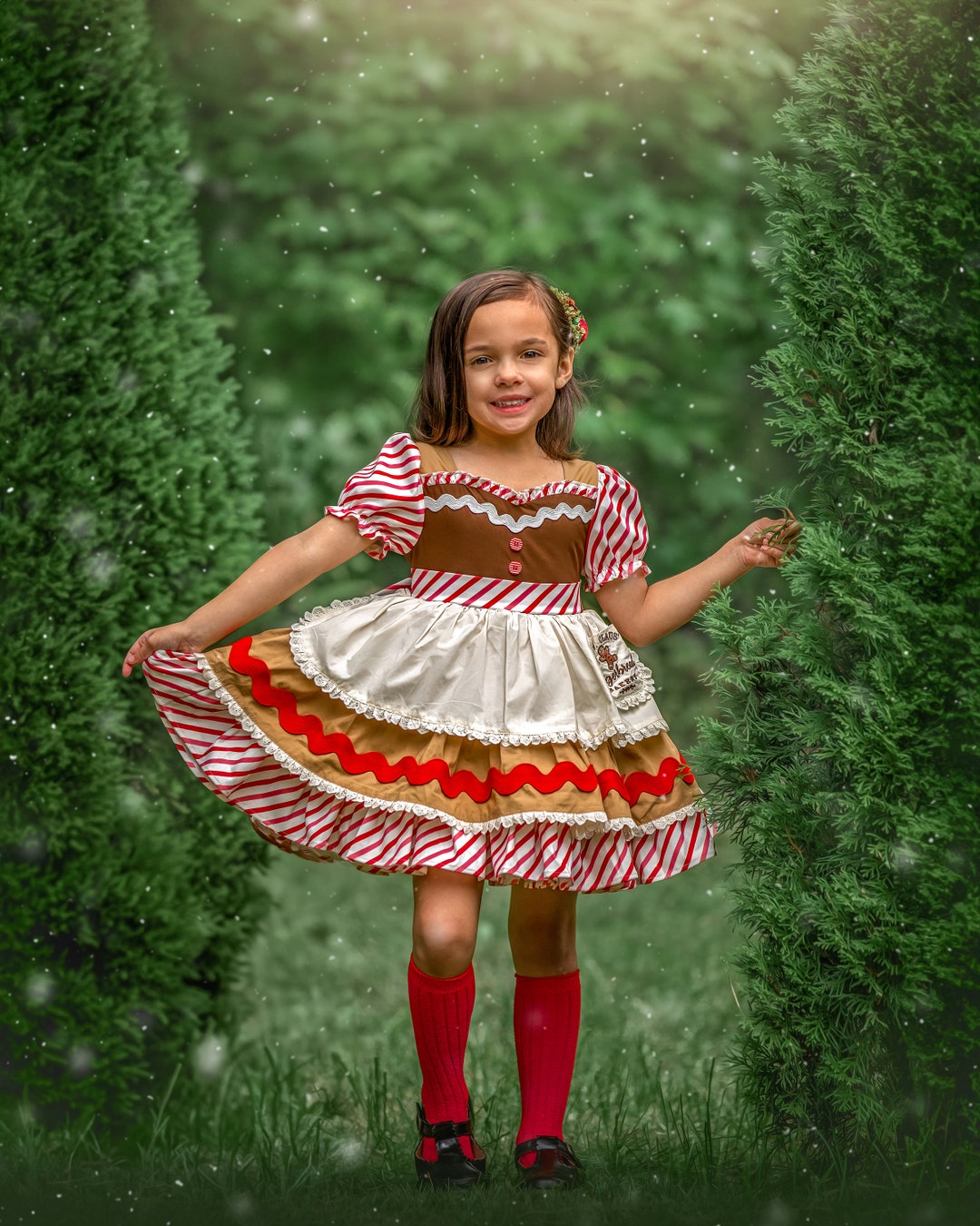 Gingerbread Dress, Girls Gingerbread Man Dress, Girls Christmas Dress ...