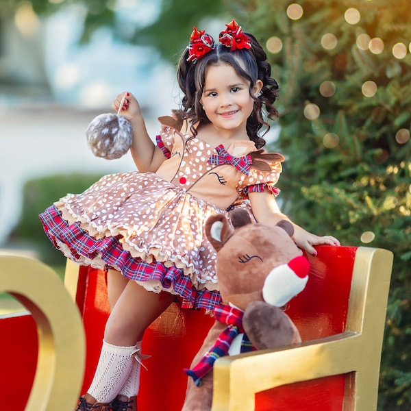 Reindeer Toddler Dress - Etsy
