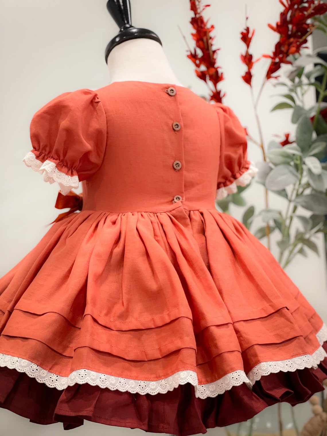 Girls Thanksgiving Dress Girls Fall Dress Orange Fall Dress - Etsy