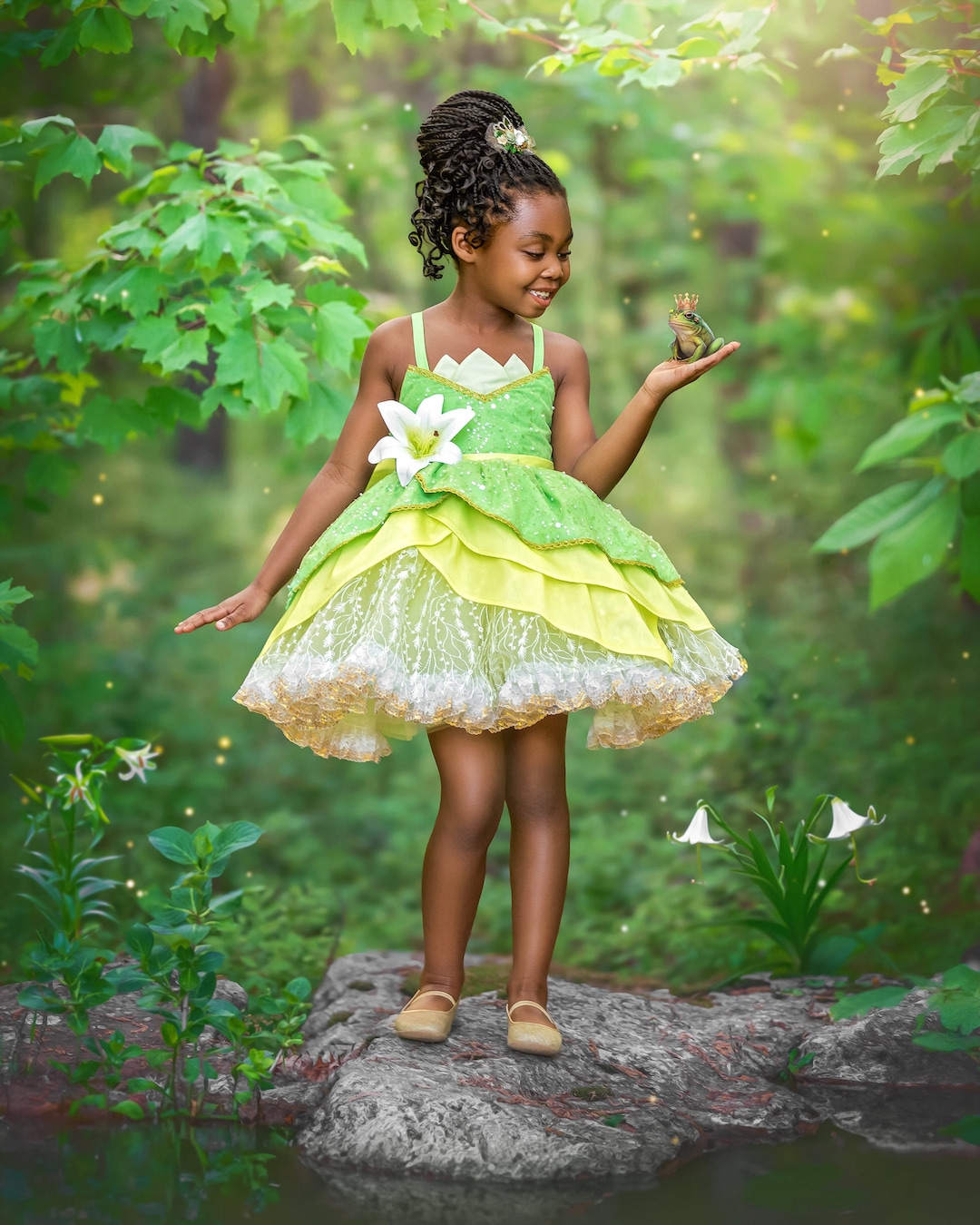 Tiana Inspired Dress, Tiana Halloween Costume, Princess and Frog Dress ...