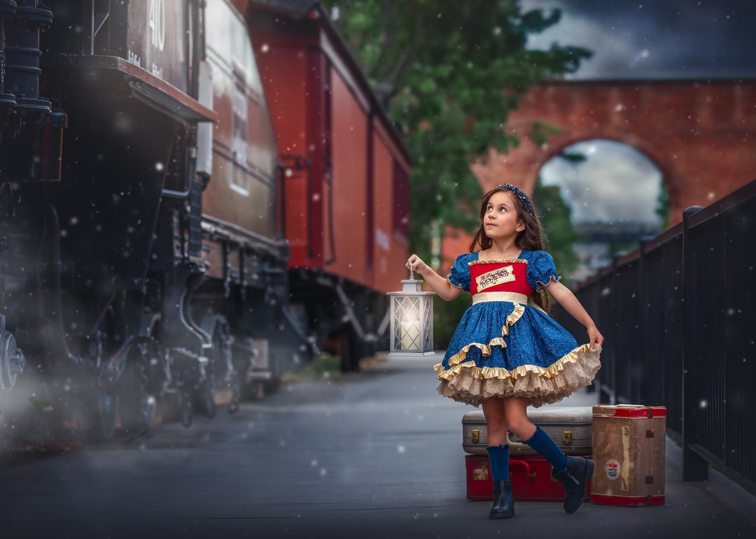 Polar Express Inspired Dress, Christmas Dress, Train Dress, Holiday ...