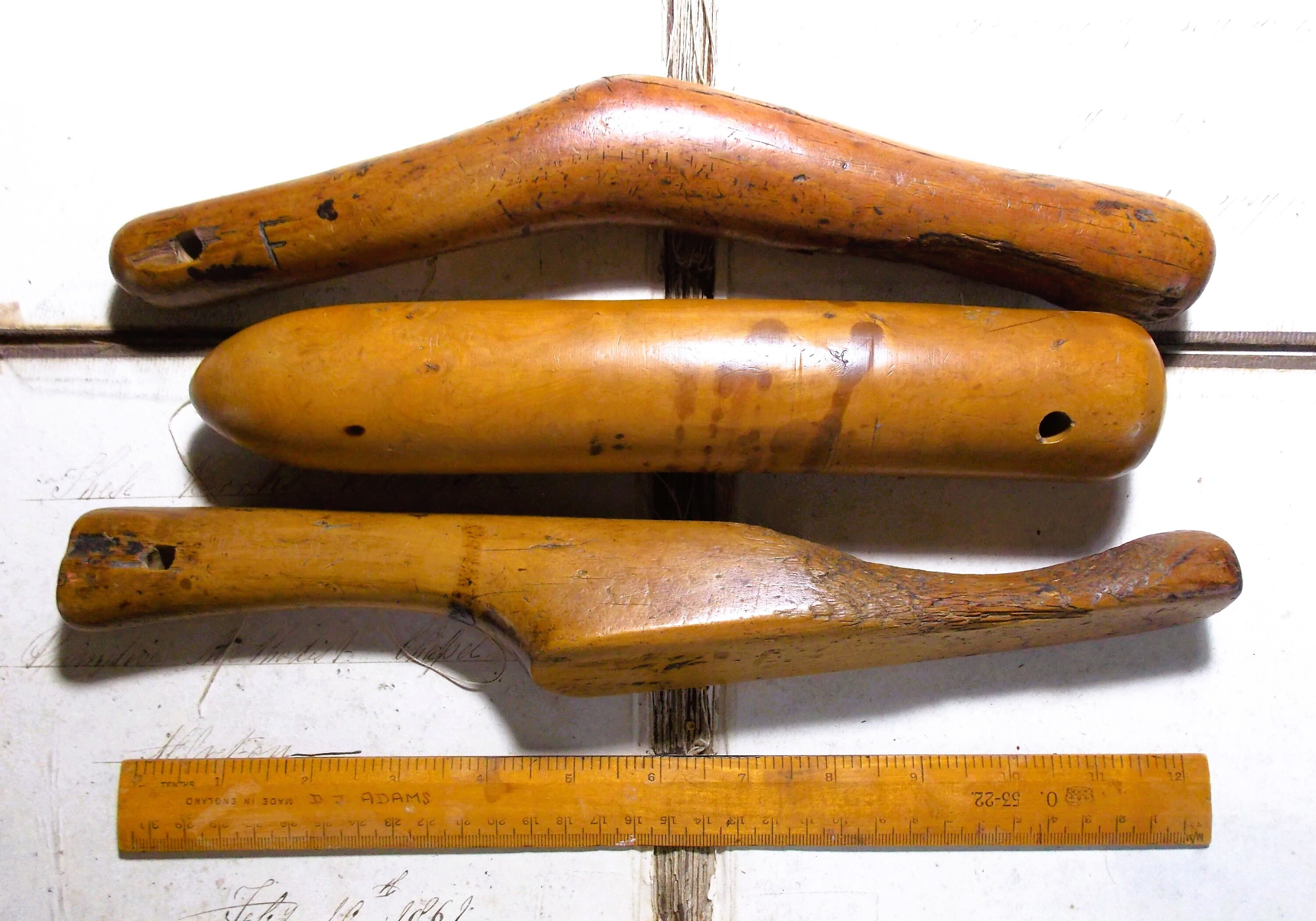 Antique Lignum Vitae Lead Dressing Tools, Wooden Lead Working Tools for ...