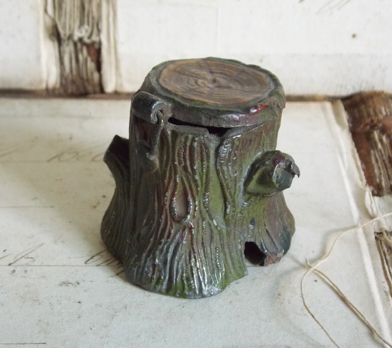 Vintage Heyde German Metal Tree Stump Inkwell as Found Condition C1930 ...