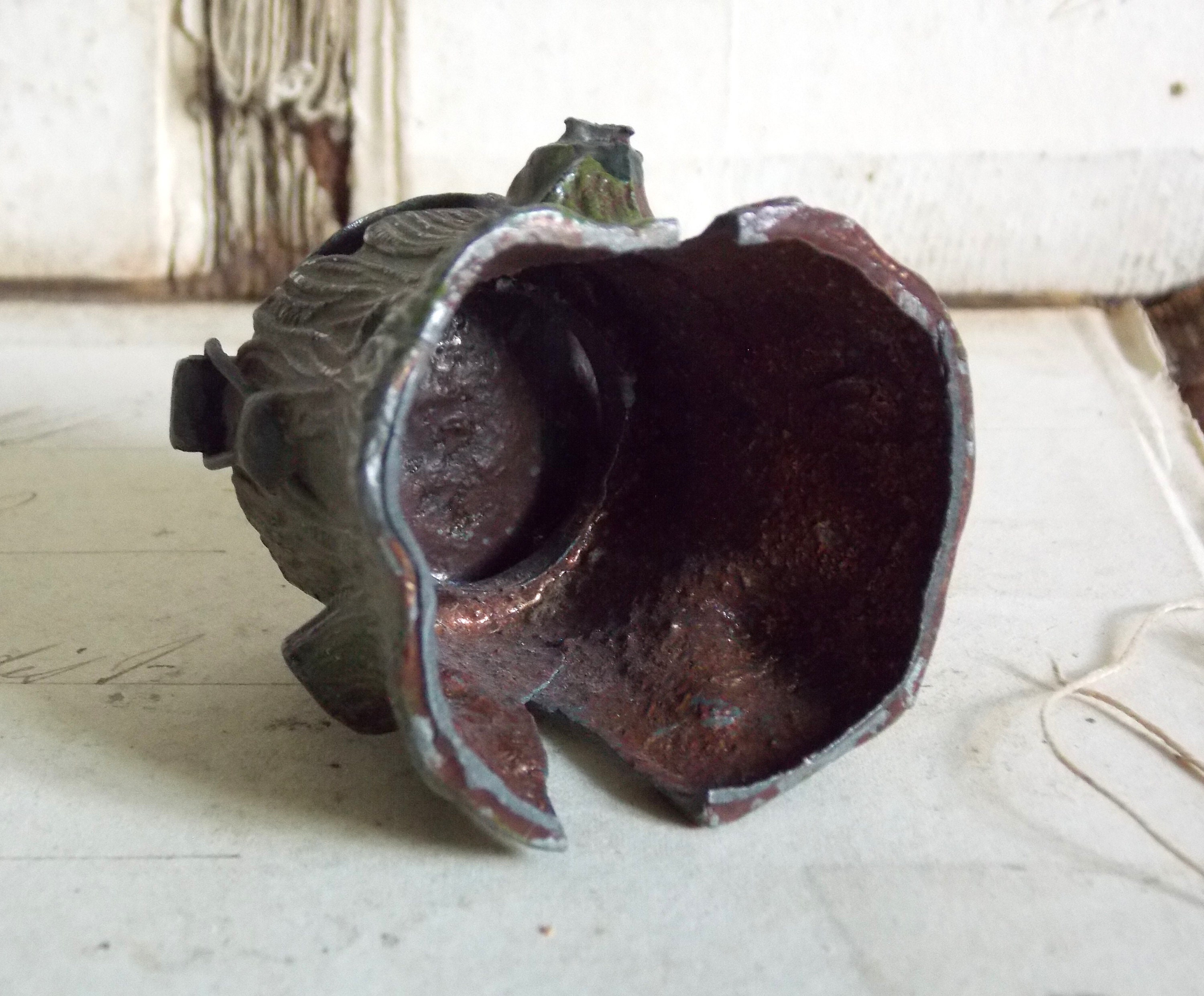 Vintage Heyde German Metal Tree Stump Inkwell as Found Condition C1930 ...