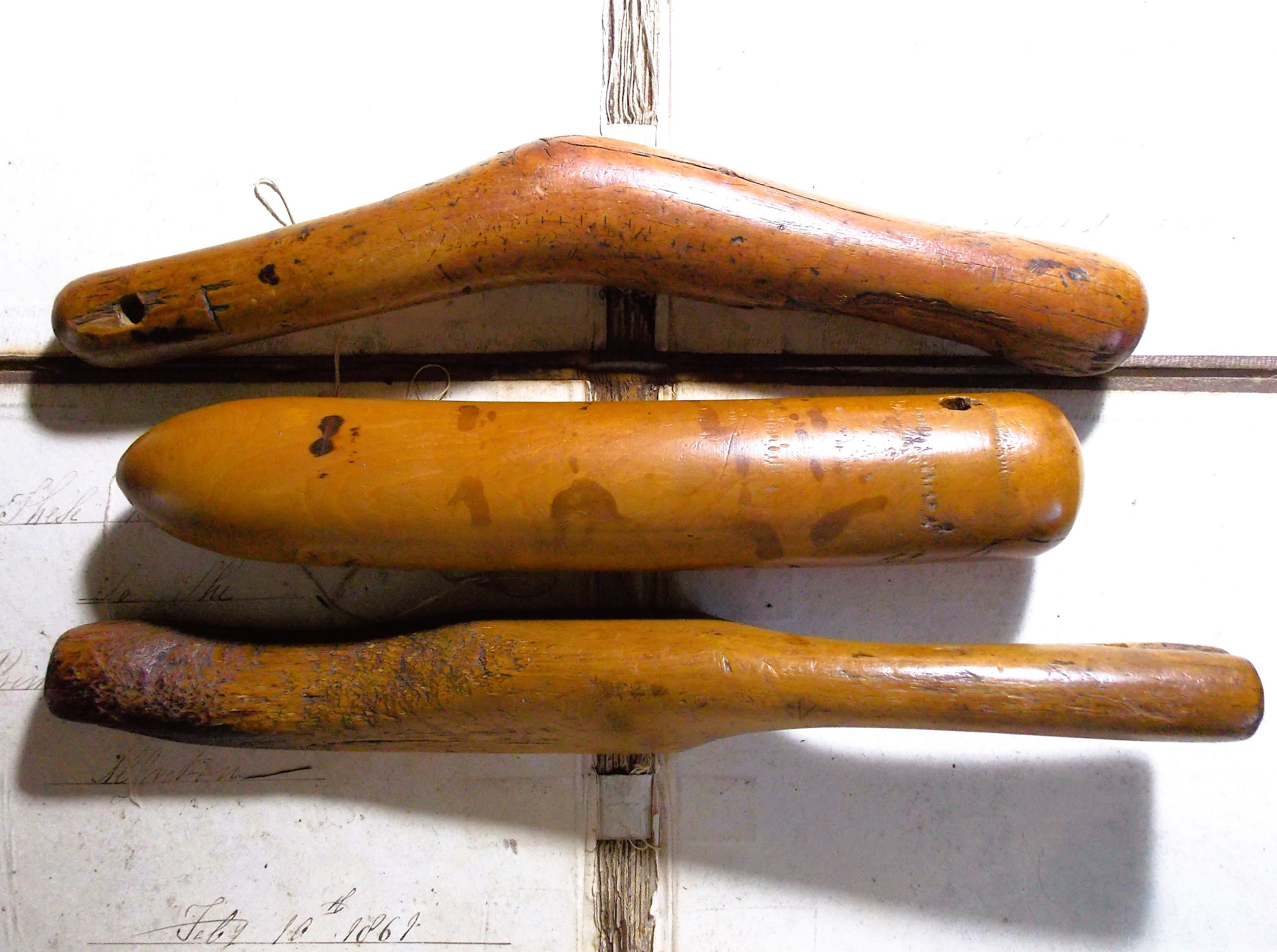 Antique Lignum Vitae Lead Dressing Tools, Wooden Lead Working Tools for ...