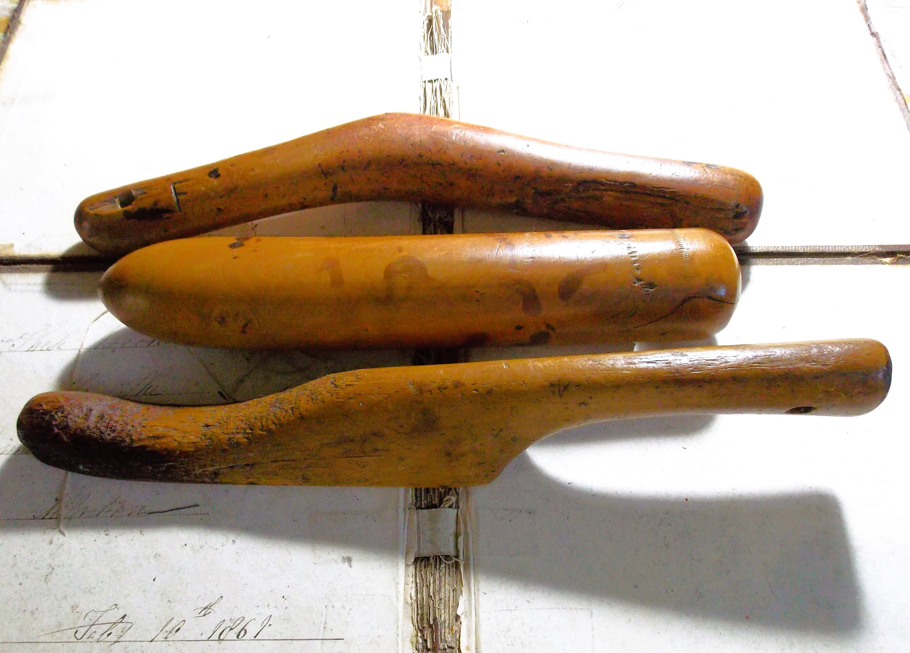 Antique Lignum Vitae Lead Dressing Tools, Wooden Lead Working Tools for ...