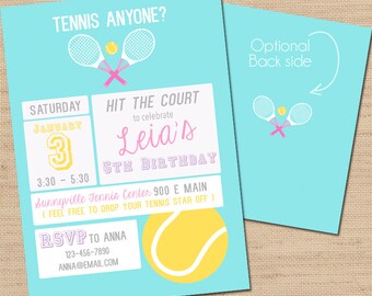 Tennis invitation | Etsy