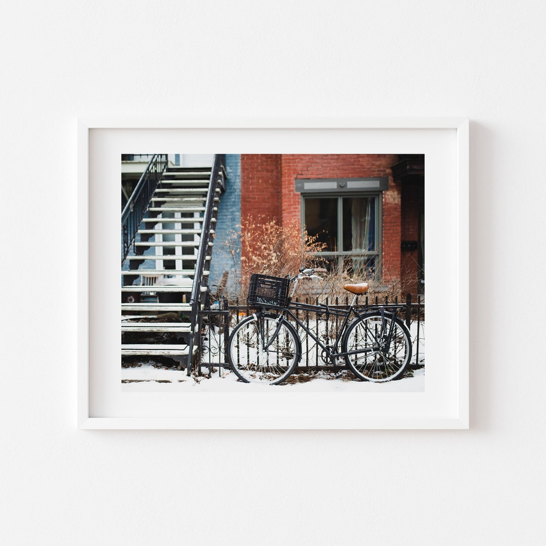 Montreal Bicycle Photo Print: Red Brick House Travel Art (digital ...