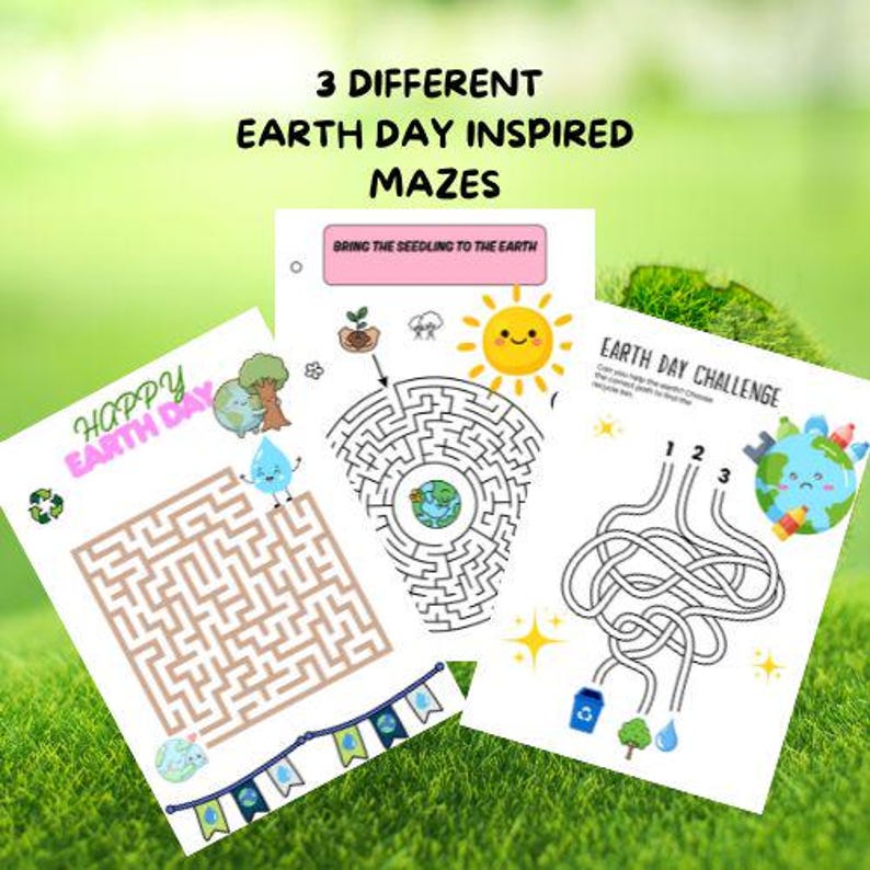 Earth Day Activity Pack – Printable Mazes, Word Searches, Coloring ...