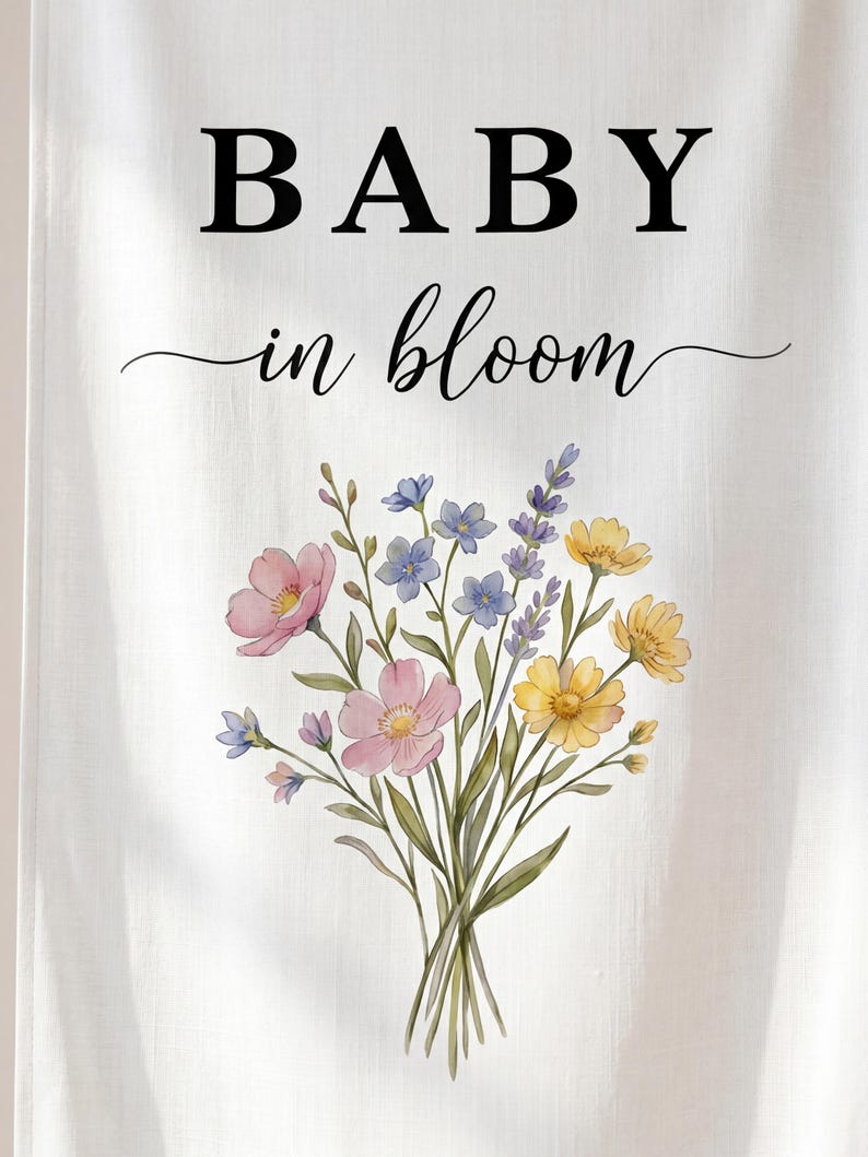 Personalized Baby in Bloom Shower Banner Sign | Custom Floral Baby ...