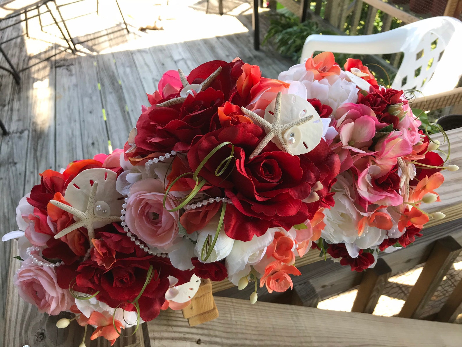 Pearl and Seashell Beach Wedding Set 1 Bridal/ 2 - Etsy