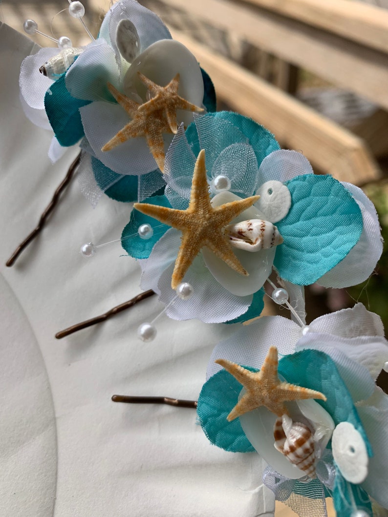 Mixed Seashell and Bling Hair Clips for Special Events You - Etsy