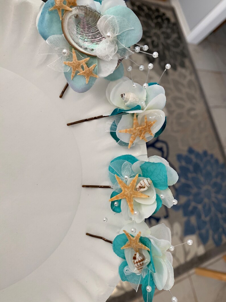 Mixed Seashell and Bling Hair Clips for Special Events You - Etsy