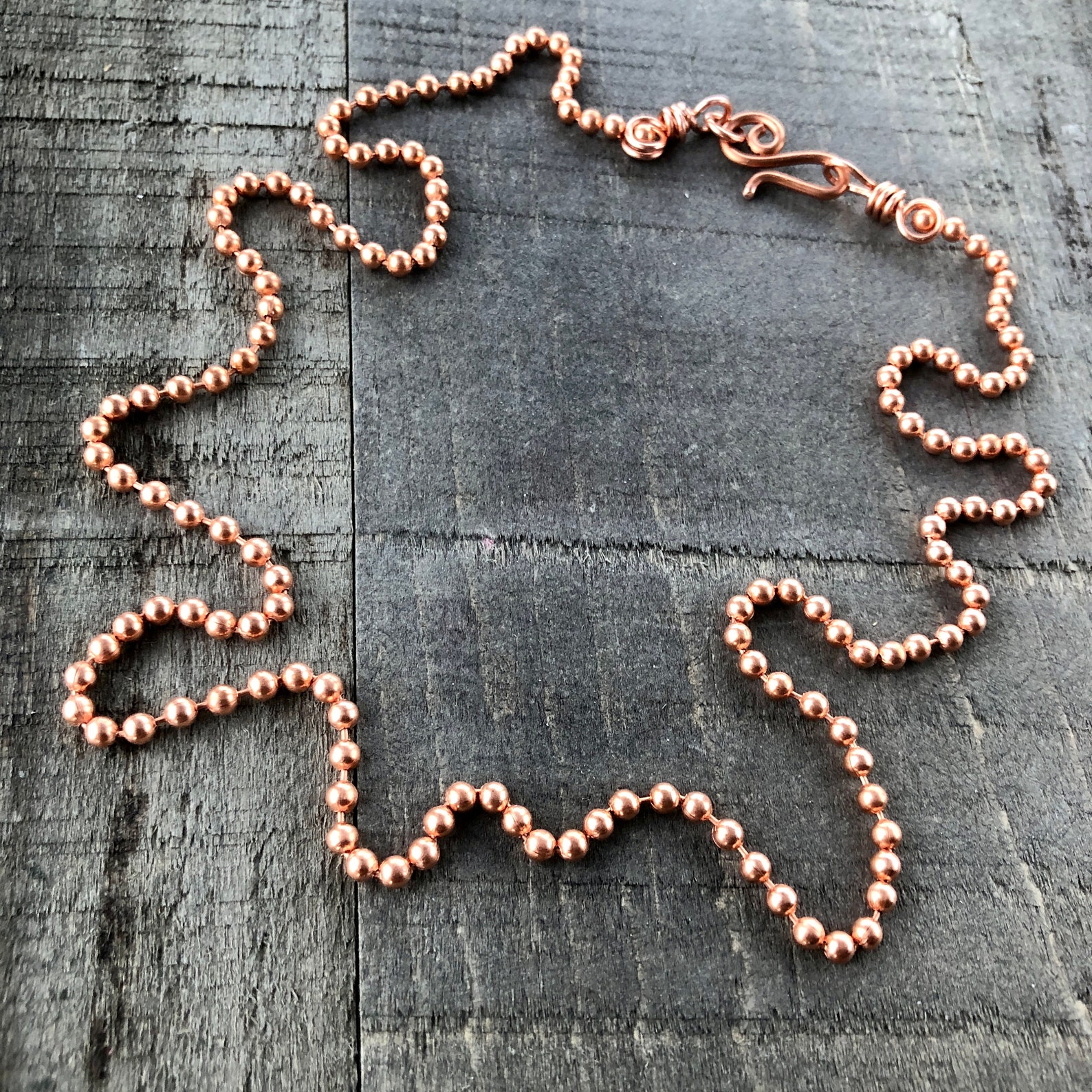 Copper Necklace Chain With Artisan Clasp 3.2mm Wire Wrapped - Etsy