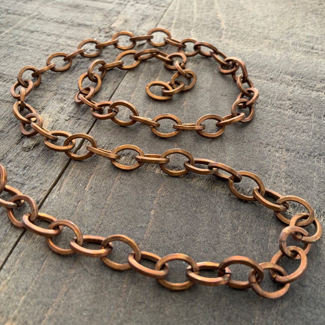 6ft Square Wire Cable Antiqued Brass Chain 7mm X 9mm, Large Link Chain ...