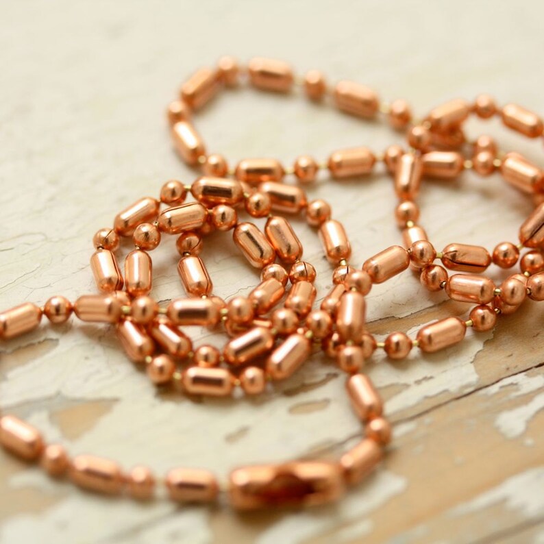Copper Ball Bar Necklace Chain 2.4mm With End Connector Made - Etsy