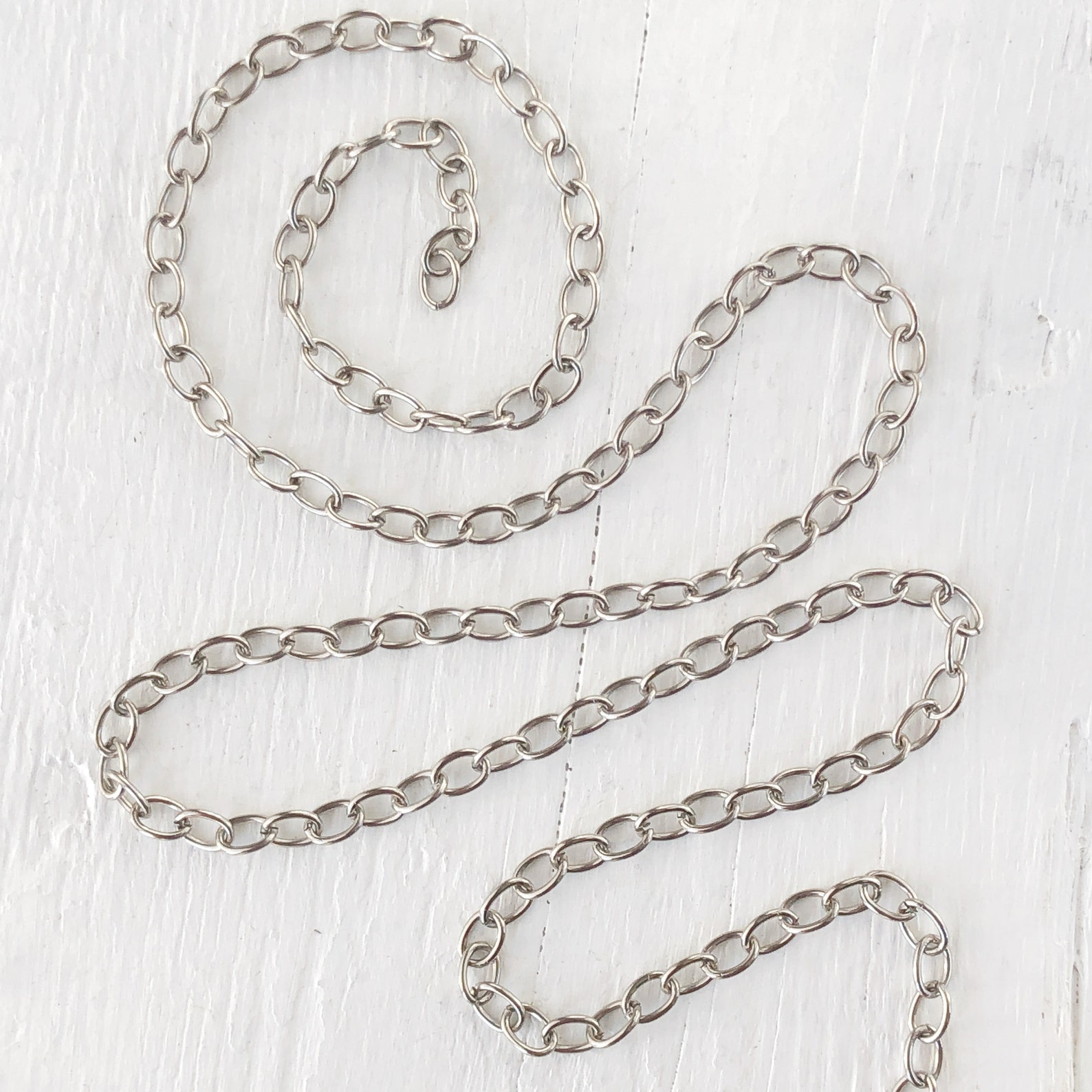 Cadena de acero inoxidable brillante de 6 pies 4 mm x 6 mm - Etsy España