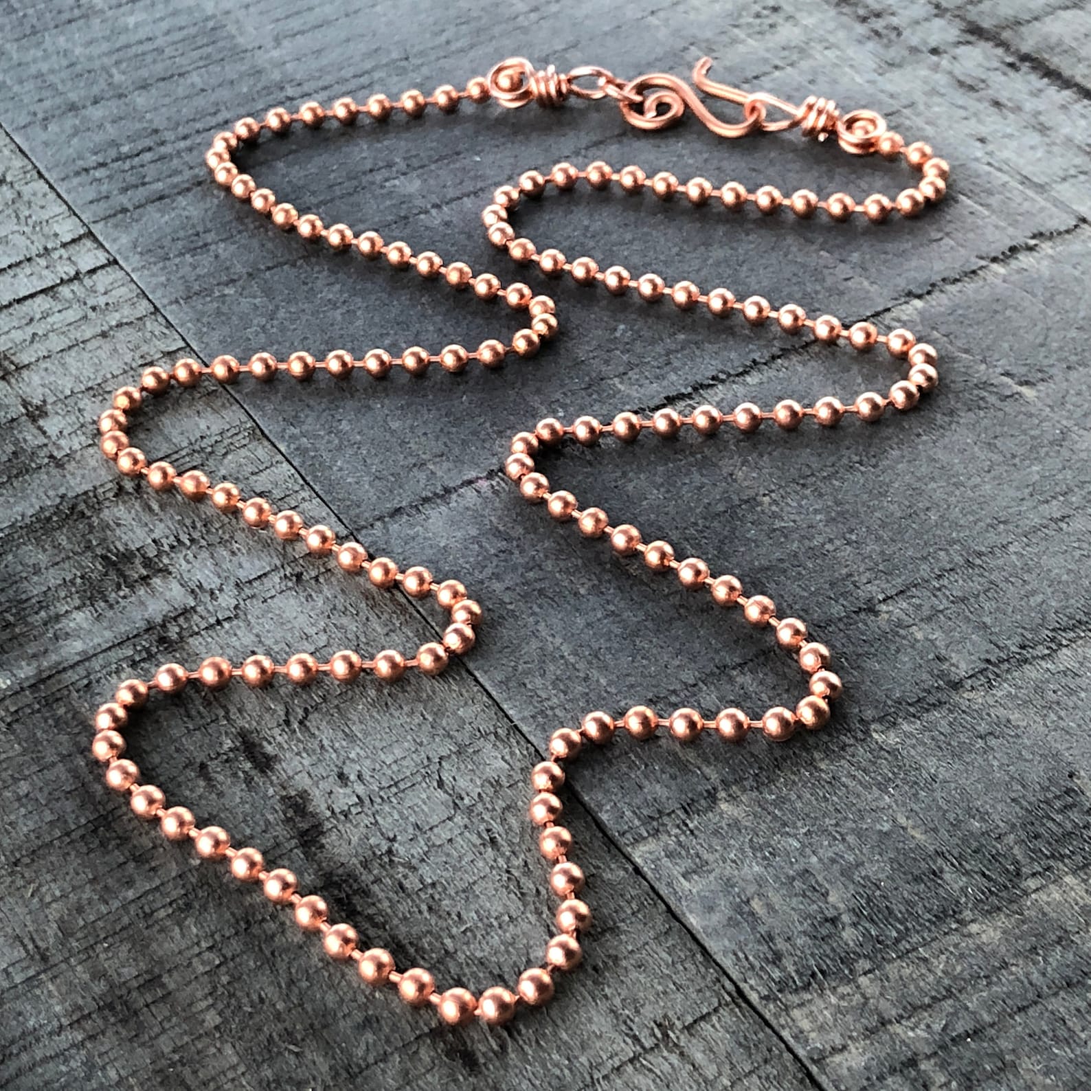 Copper Necklace Chain With Artisan Clasp 3.2mm Wire Wrapped - Etsy